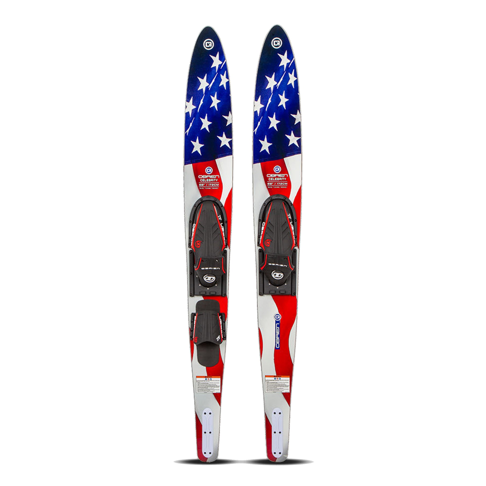 O'Brien Celebrity Combo Skis 68" with X-7 Bindings Flag Old Style